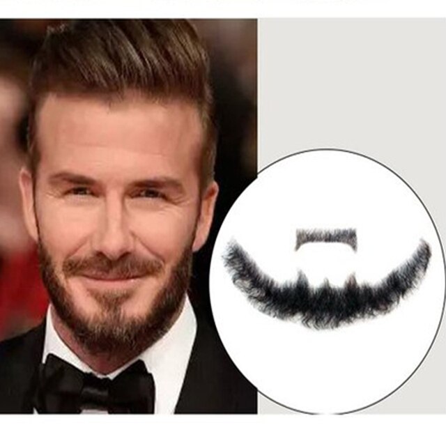 Men Human Hair Fake Lace Beard Mustache - ReHair System