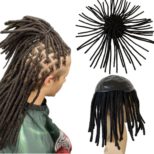 Dreadlocks Full Skin Afro Toupee for Black Men - ReHair System