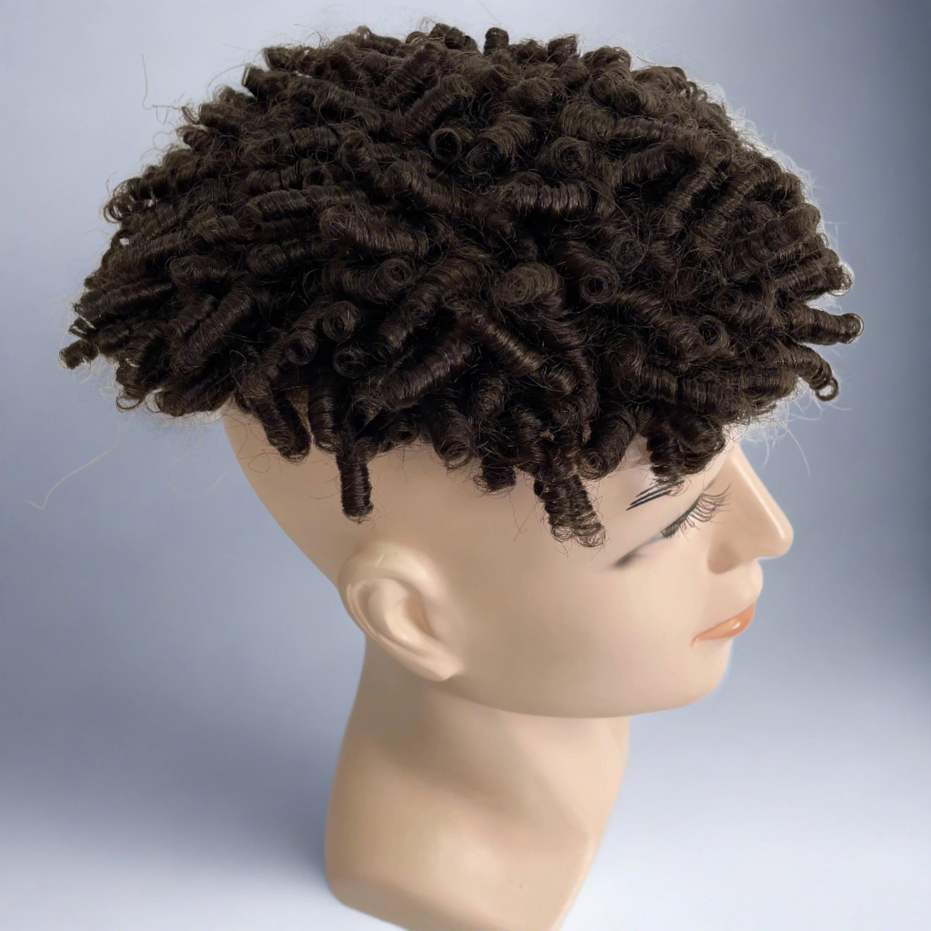 15mm Curl Twist Dreadlocks AUS Toupee for Black Men – ReHair System