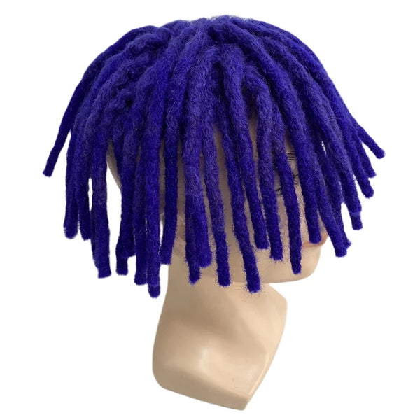 Blue Color Dreadlocks Full Lace Unit for Black Men - ReHair System