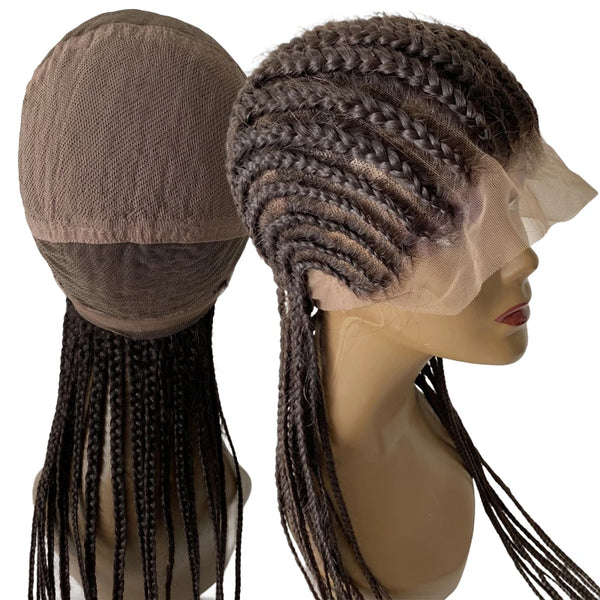 Corn Braids 180 Density Full Lace Wig For Black Women Rehair System