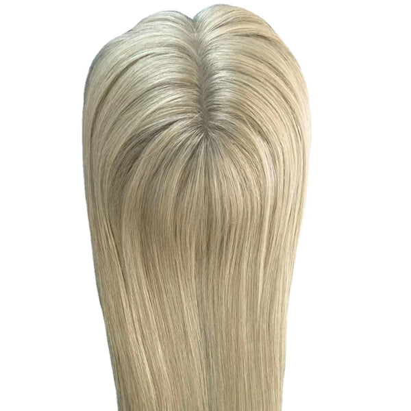 Silk Base Hair Toppers Natural Human Hair Toupee for Women Remy Hairpi ...