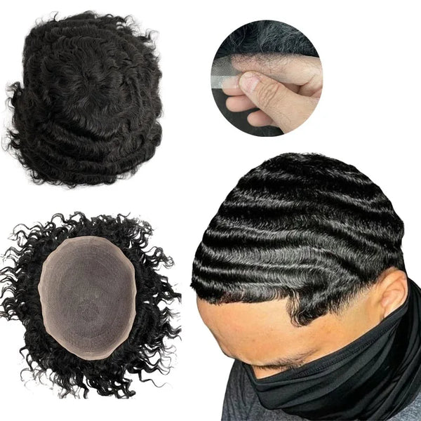 20mm Wave Toupee Full Lace Units for Black Men - ReHair System