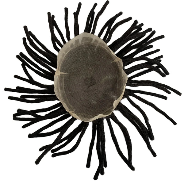 Dreadlocks Full Lace Human Hair System for Black Men 8x10 - ReHair System