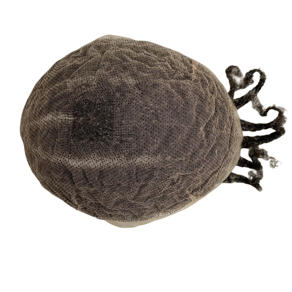 Root Afro Corn Braids #1b/grey Full Lace Human Hair System - ReHair System